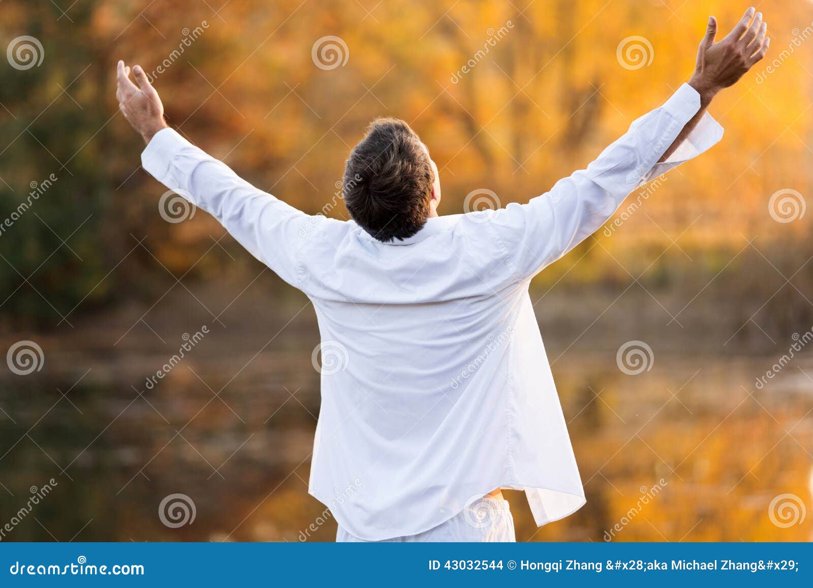 Man open arms stock photo. Image of posing, pretty, fall - 43032544