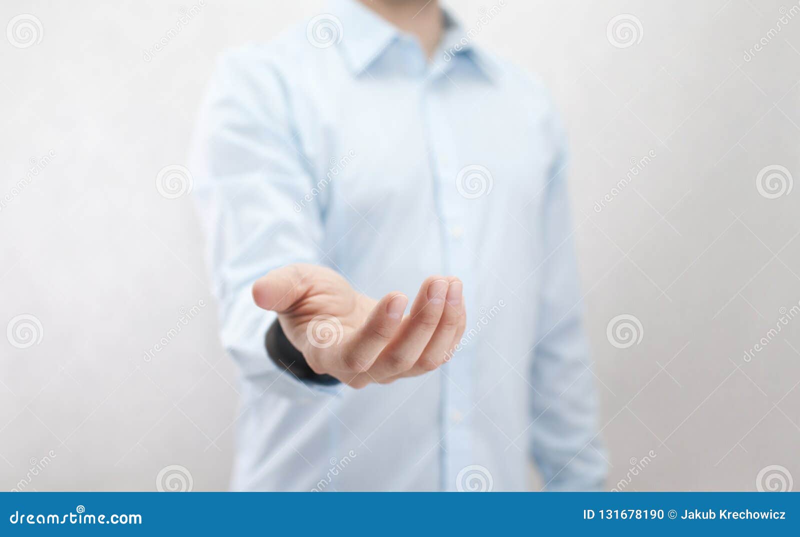 Man with open hand stock photo. Image of open, closeup - 131678190