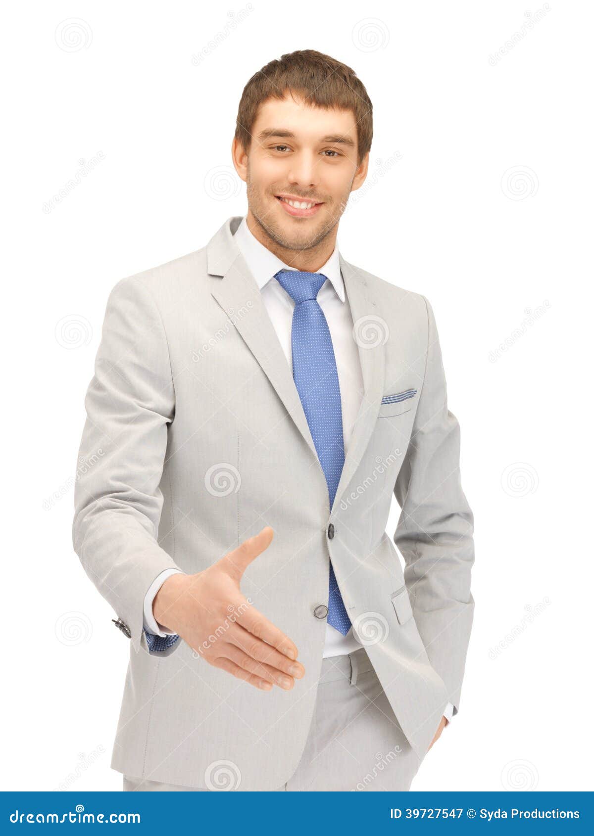 Man With An Open Hand Ready For Handshake Stock Image Image Of Meet