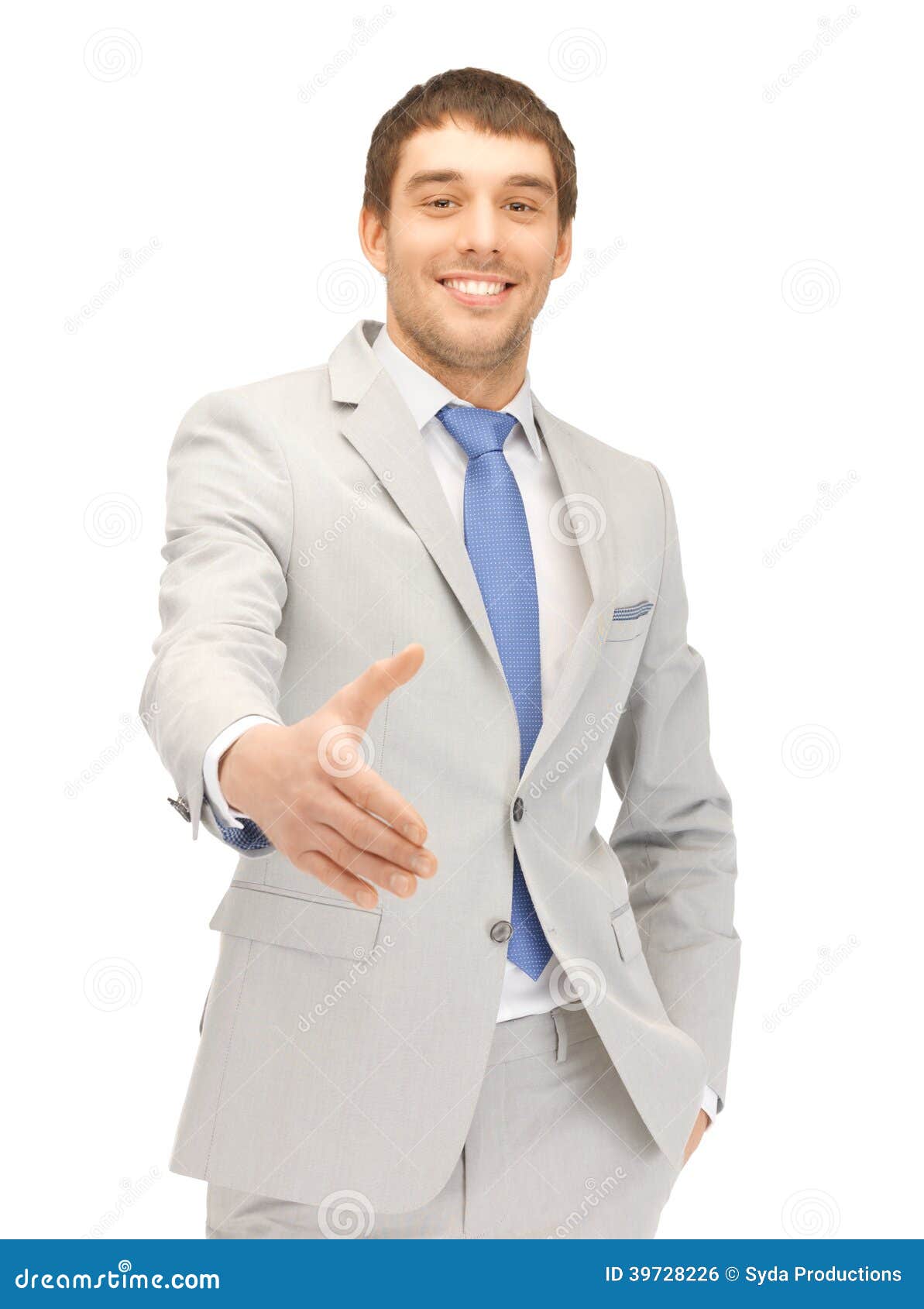 Man with an Open Hand Ready for Handshake Stock Photo - Image of ...