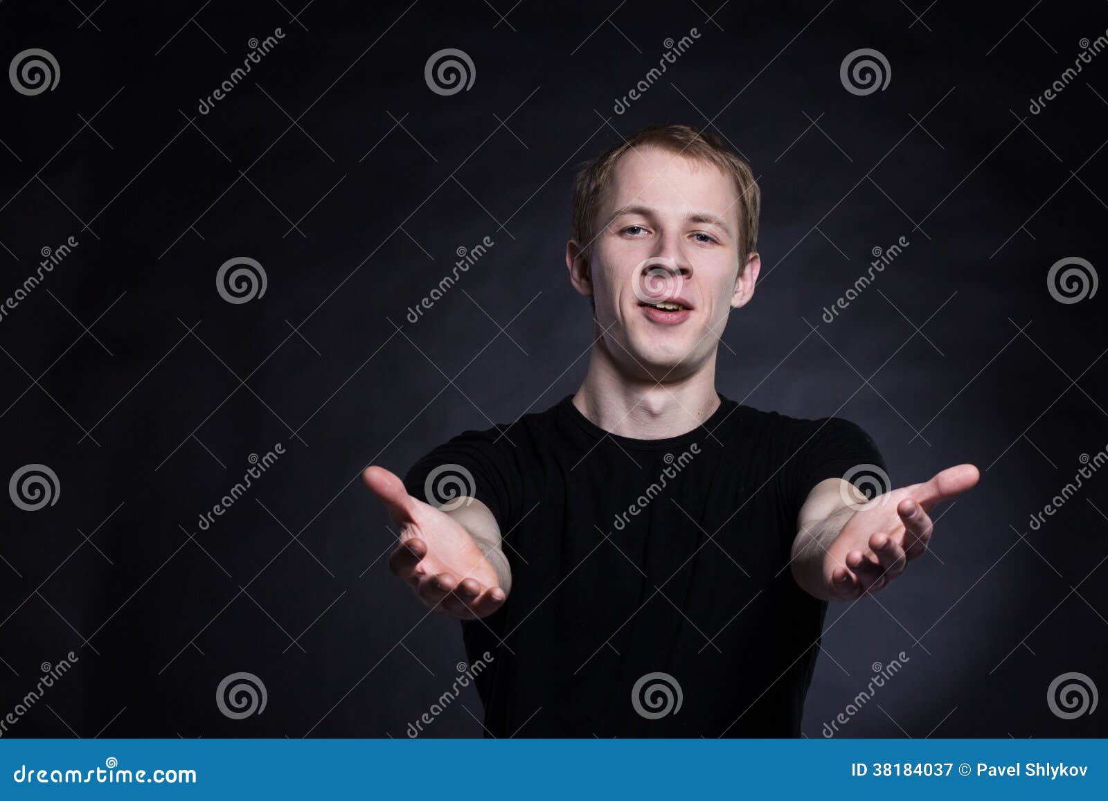 Man with an Open Hand Ready for Hugging Stock Image - Image of open ...