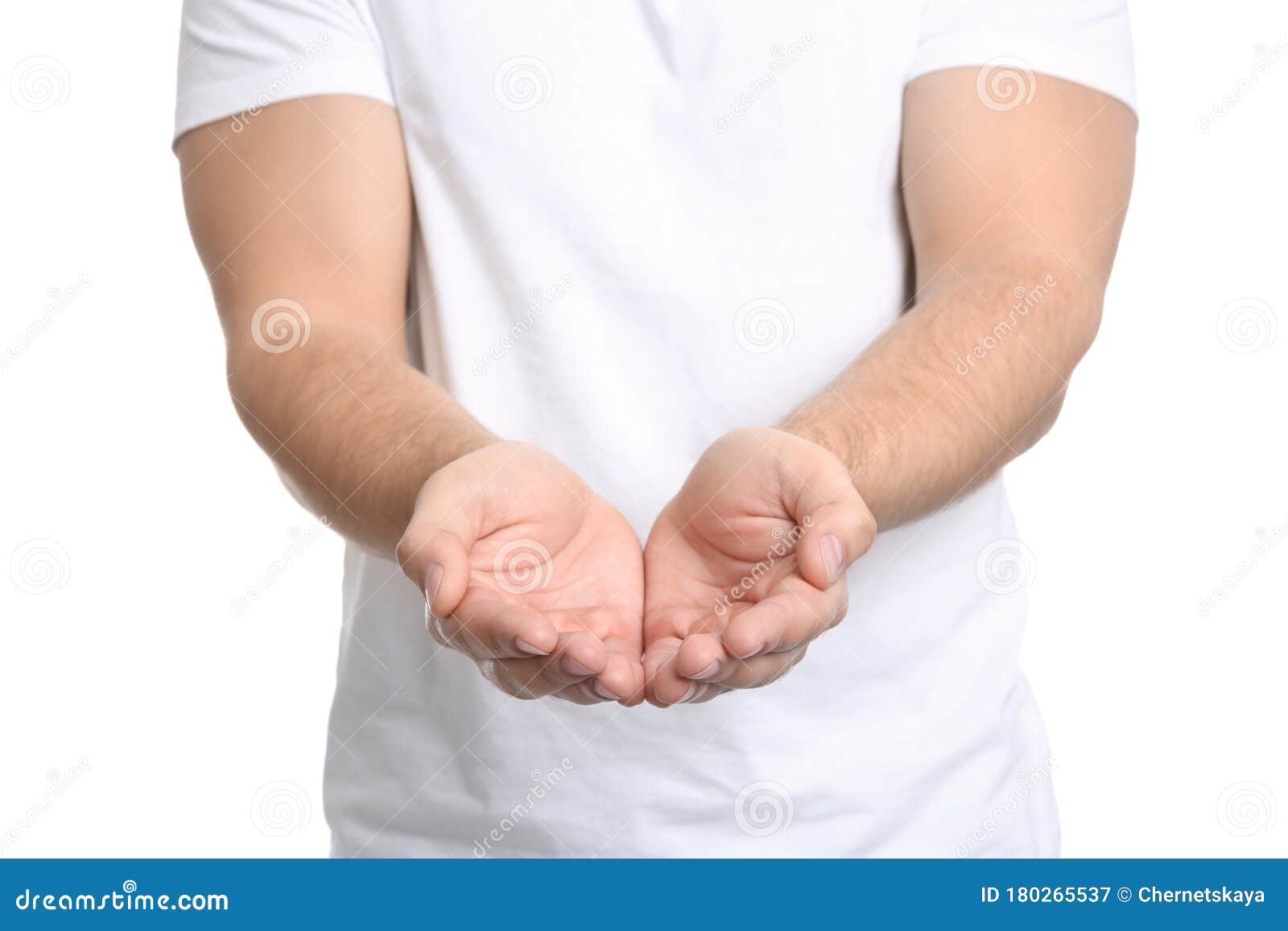Man with Open Hands on Background, Closeup Stock Image - Image of ...