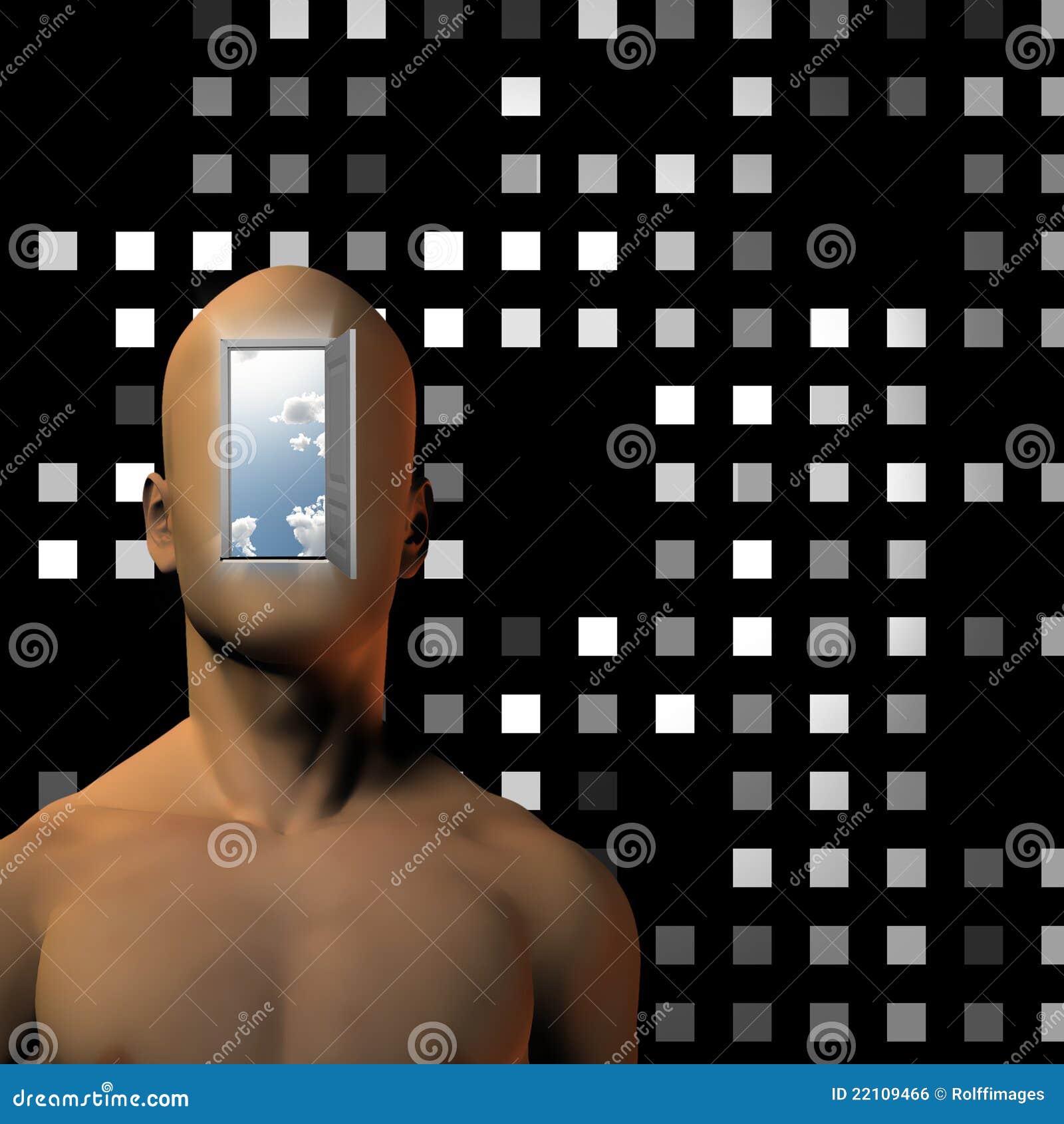 Man with open mind stock illustration. Illustration of abstract - 22109466