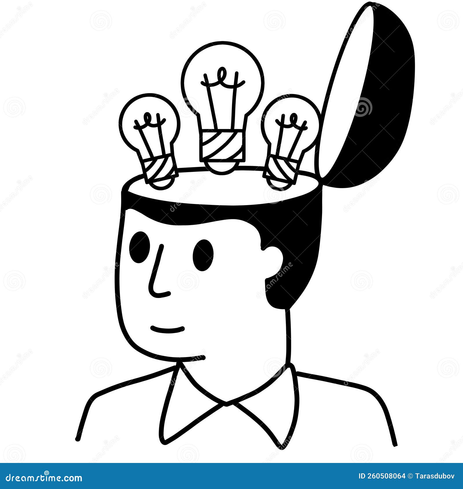 Man with Open Mind. Concept of Idea, Knowledge and Learning Stock ...