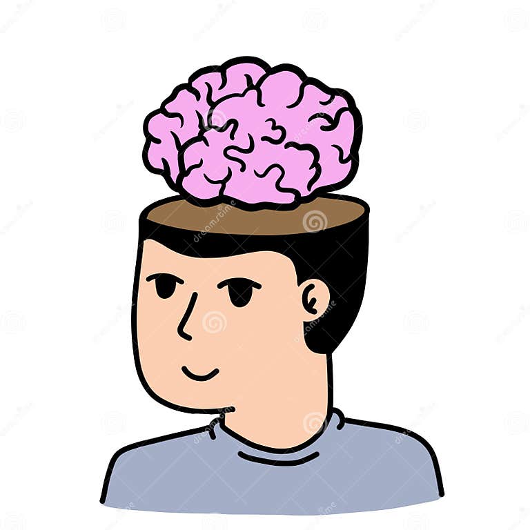 Man with Open Mind. Concept of Knowledge Stock Vector - Illustration of ...