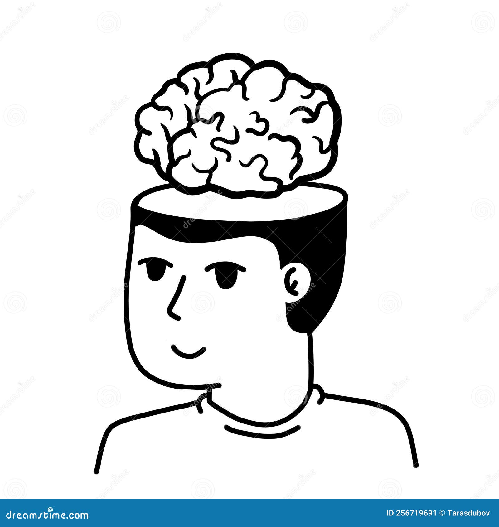 Man with Open Mind. Concept of Knowledge Stock Vector - Illustration of ...