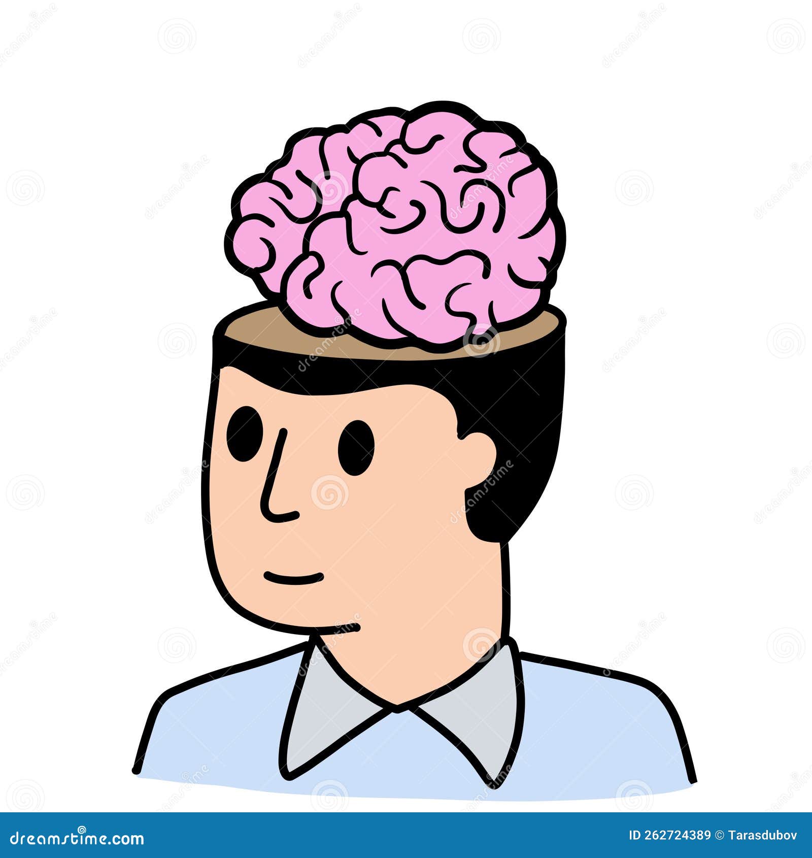 Man with Open Mind. Concept of Knowledge and Learning Stock Vector ...