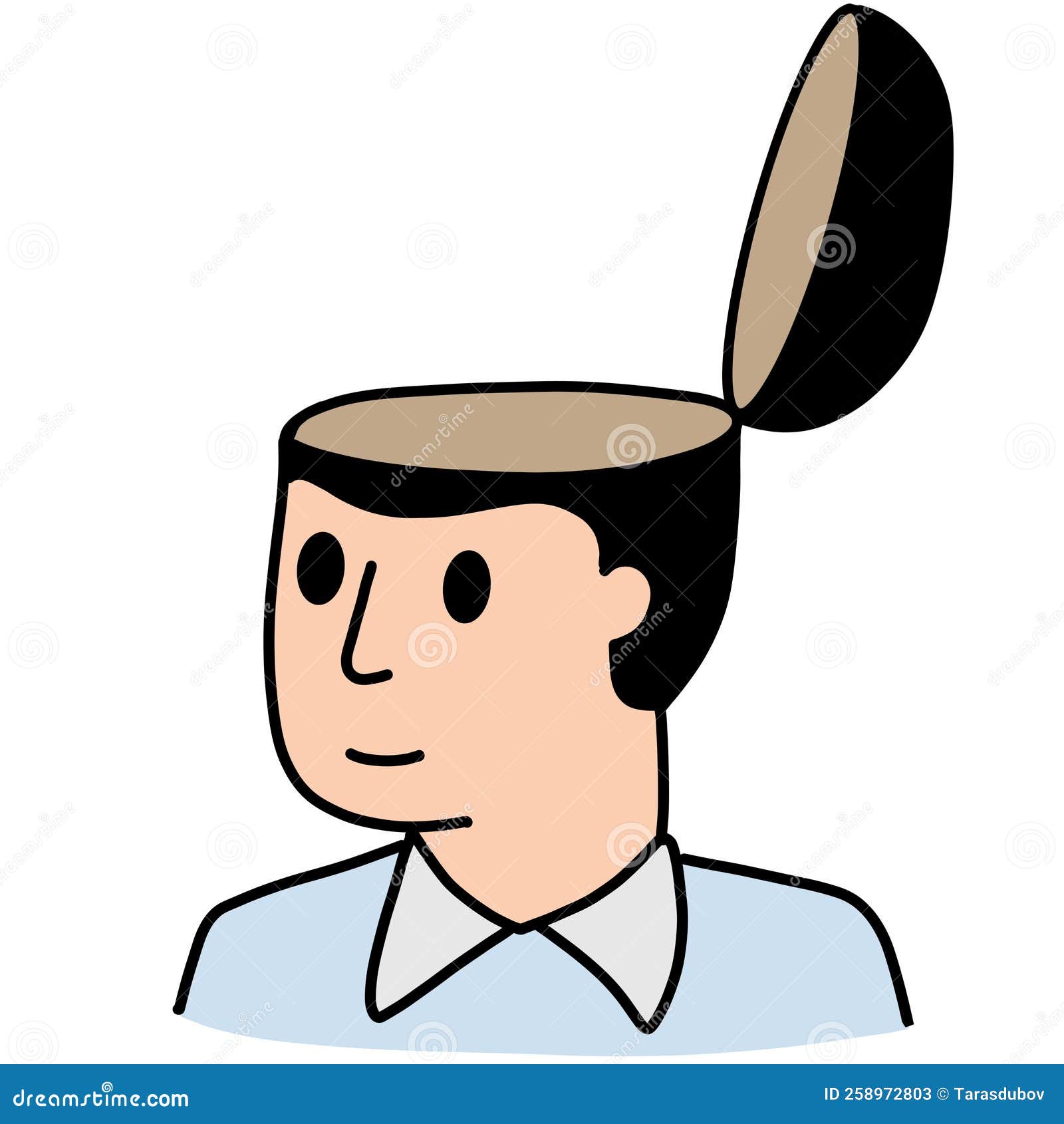 Man with Open Mind. Empty Head Stock Vector - Illustration of symbol ...