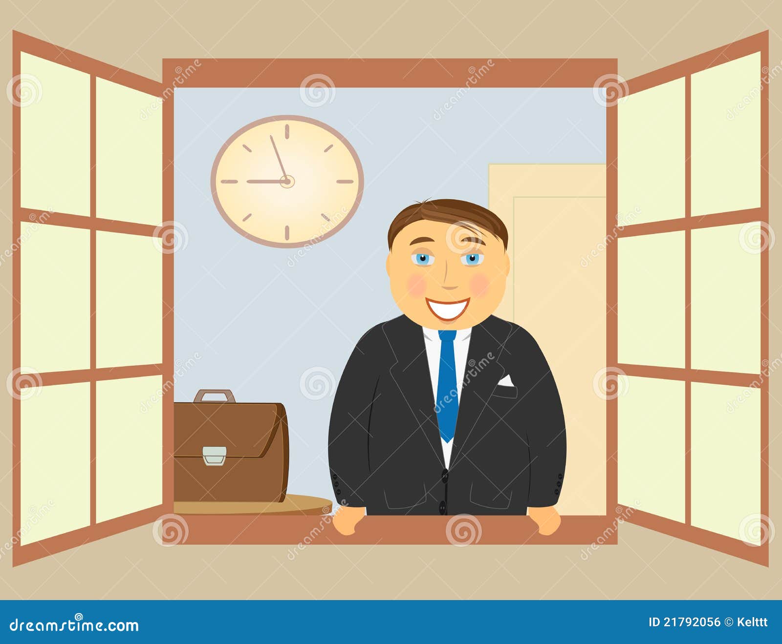 Man in open window stock vector. Illustration of clip - 21792056