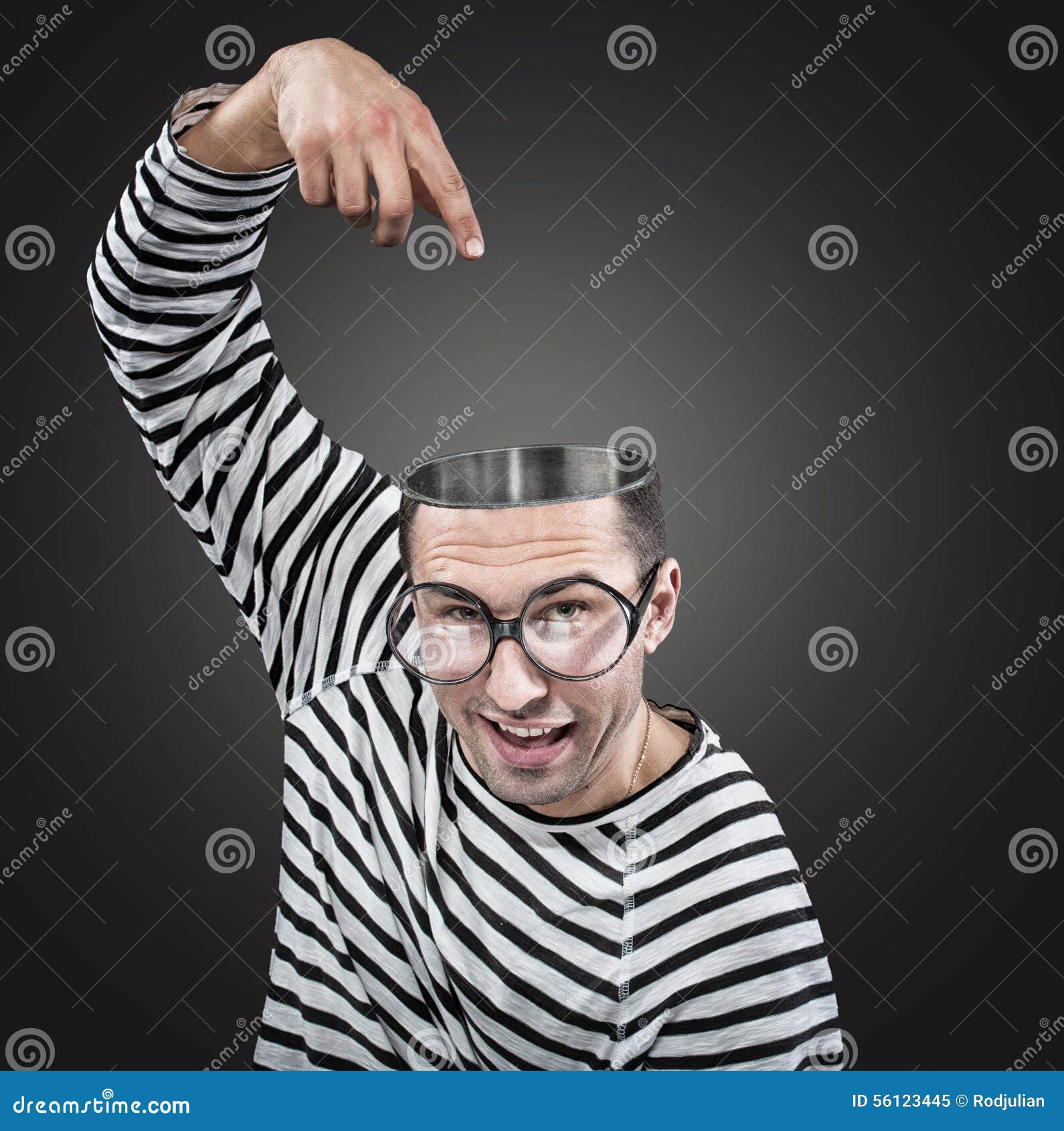 Man with opened head stock image. Image of male, funny - 56123445