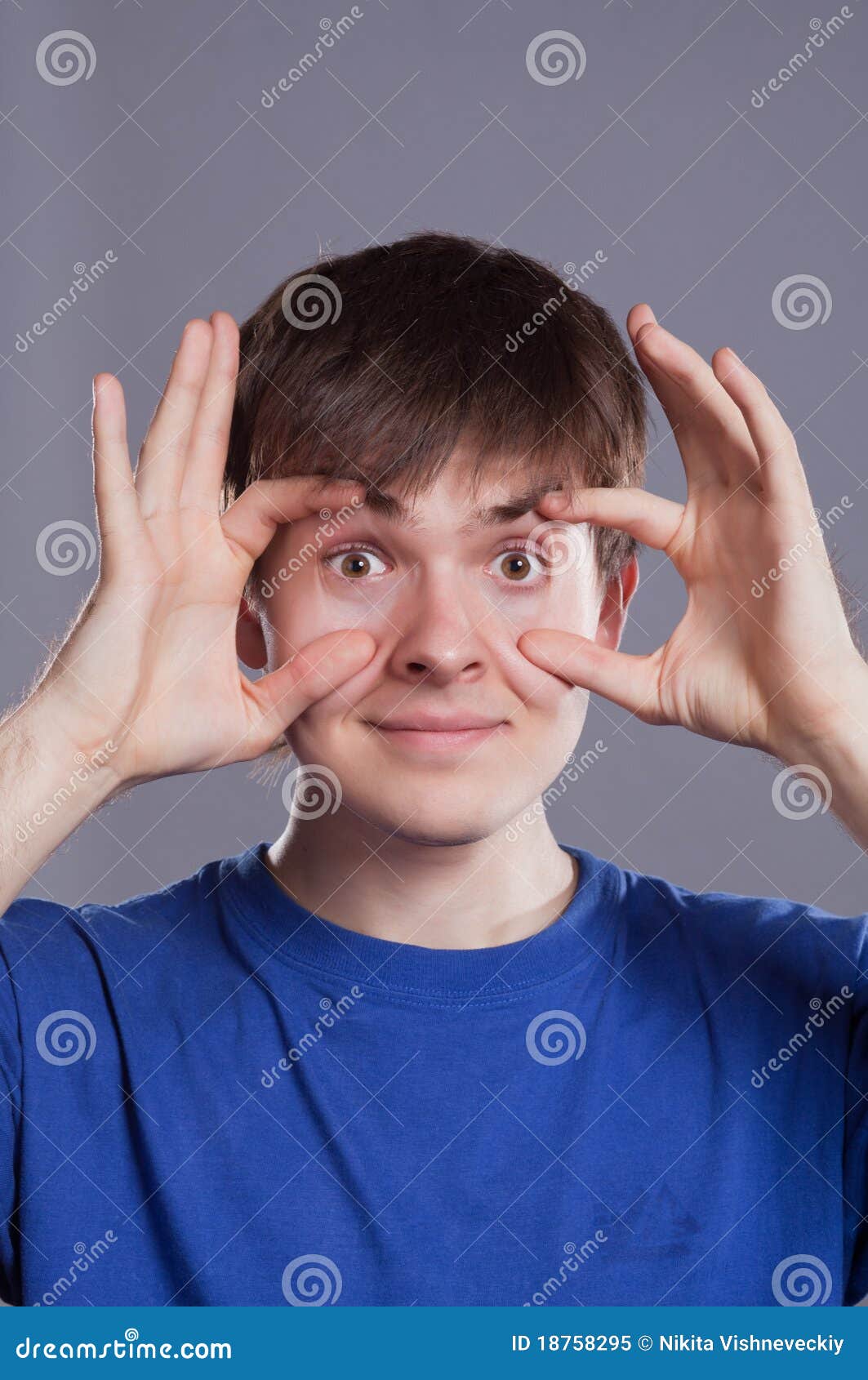Man opened his eyes stock image. Image of emotion, male - 18758295