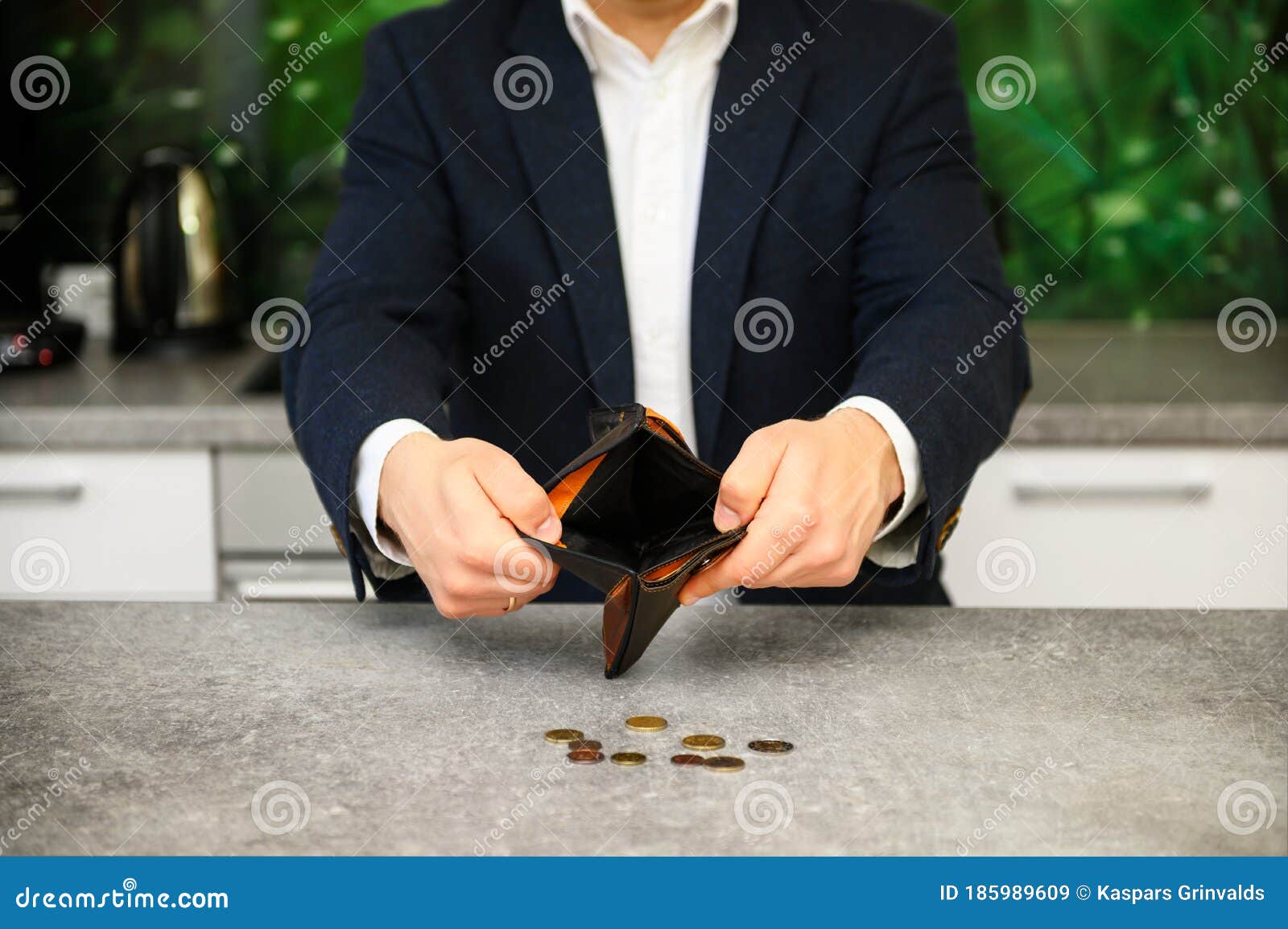 Man Opening Completely Empty Wallet Stock Image - Image of empty ...