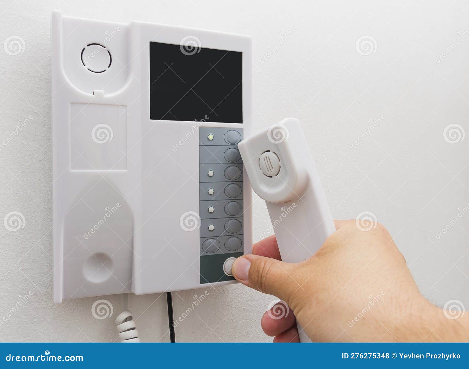 Person using intercom. stock photo. Image of access - 276275348