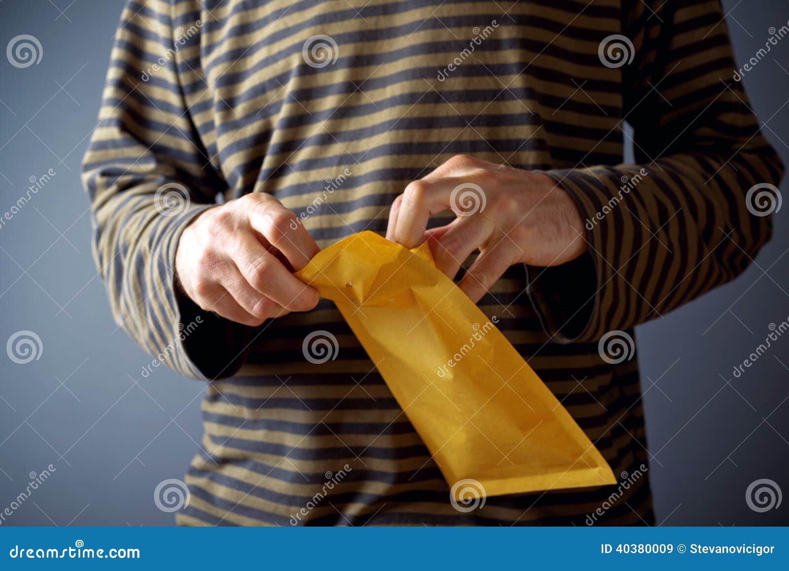 Man opening envelope stock image. Image of post, correspondence - 40380009