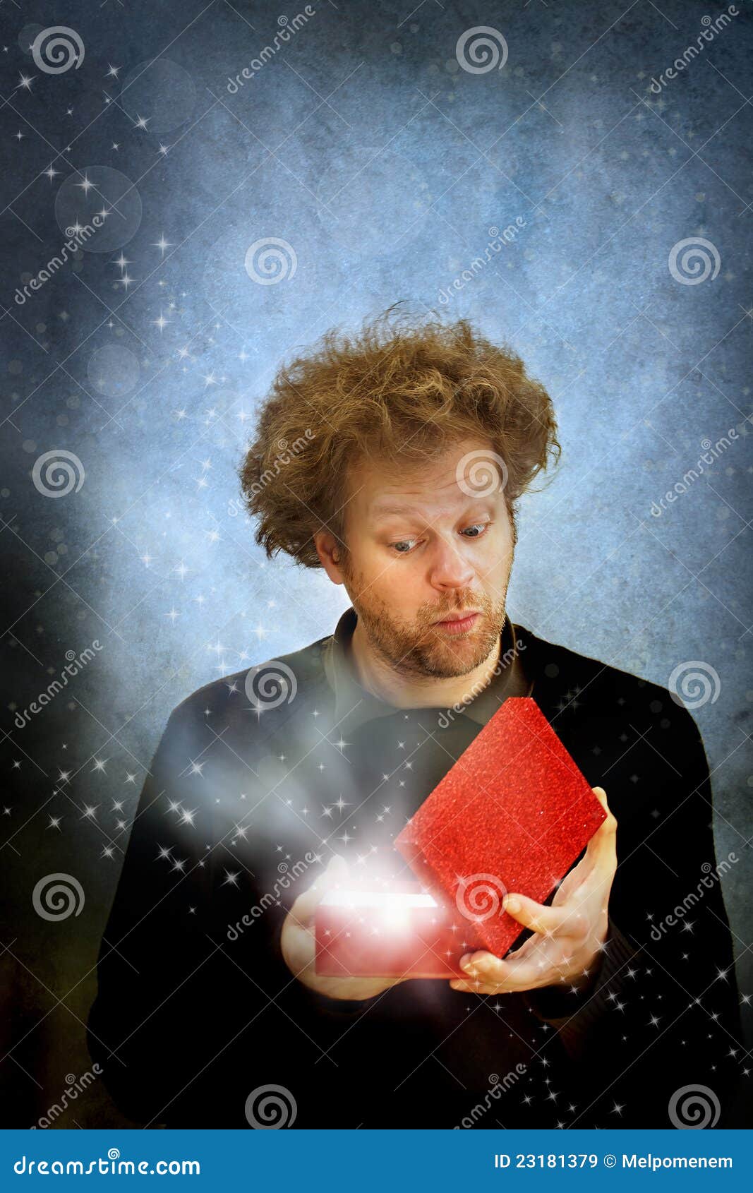 Man Opening a Gift stock image. Image of festive, decoration - 23181379