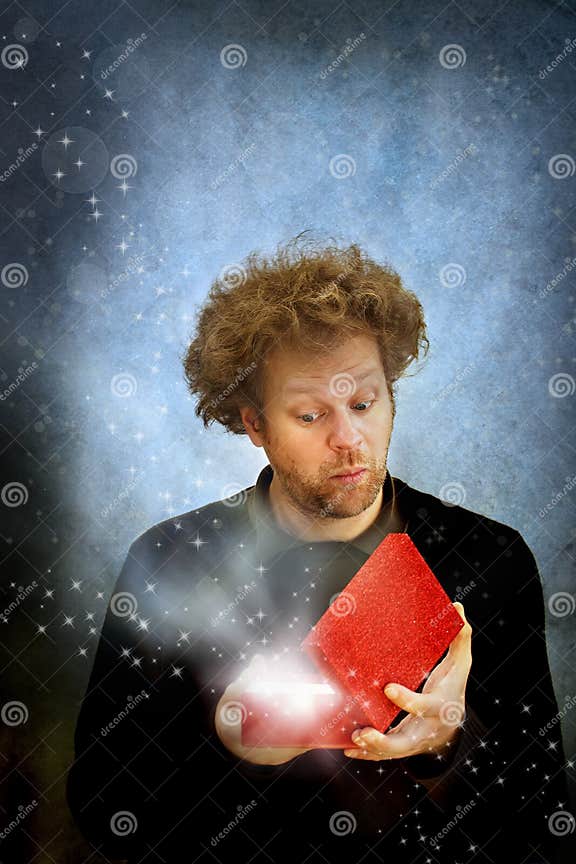 Man Opening a Gift stock image. Image of festive, decoration - 23181379