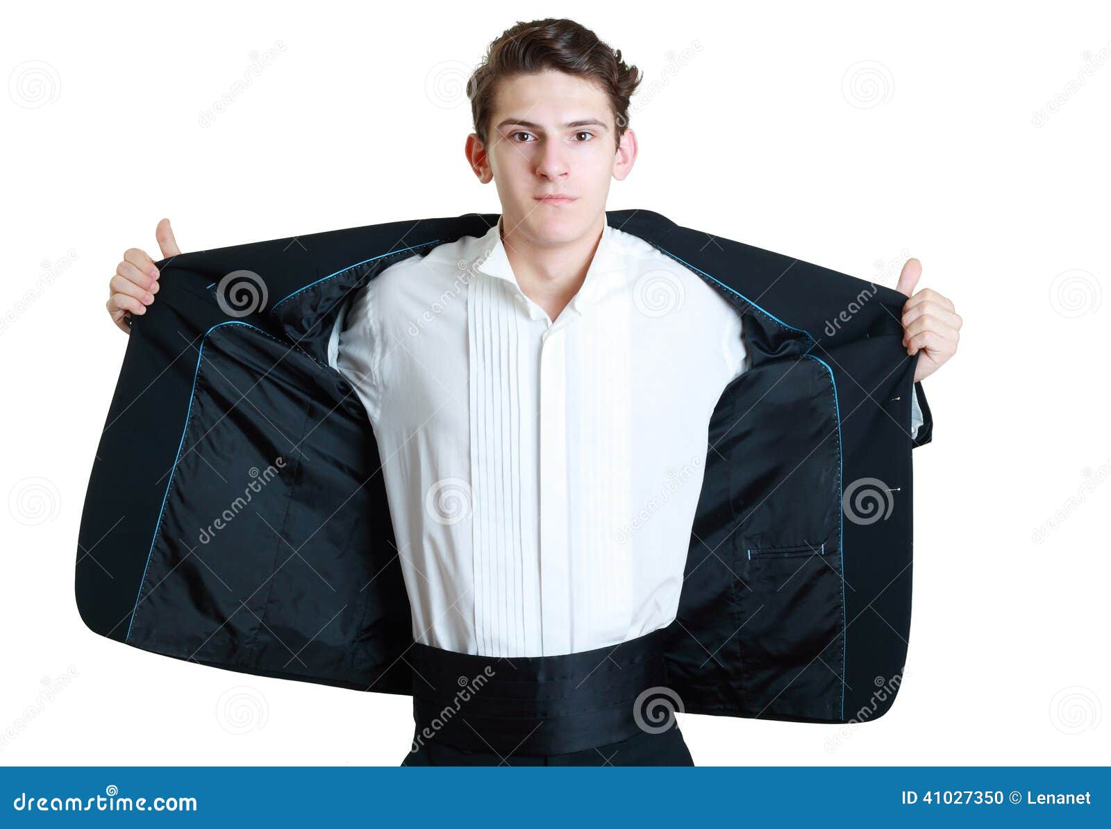 Man opening his suit stock photo. Image of glib, standing - 41027350