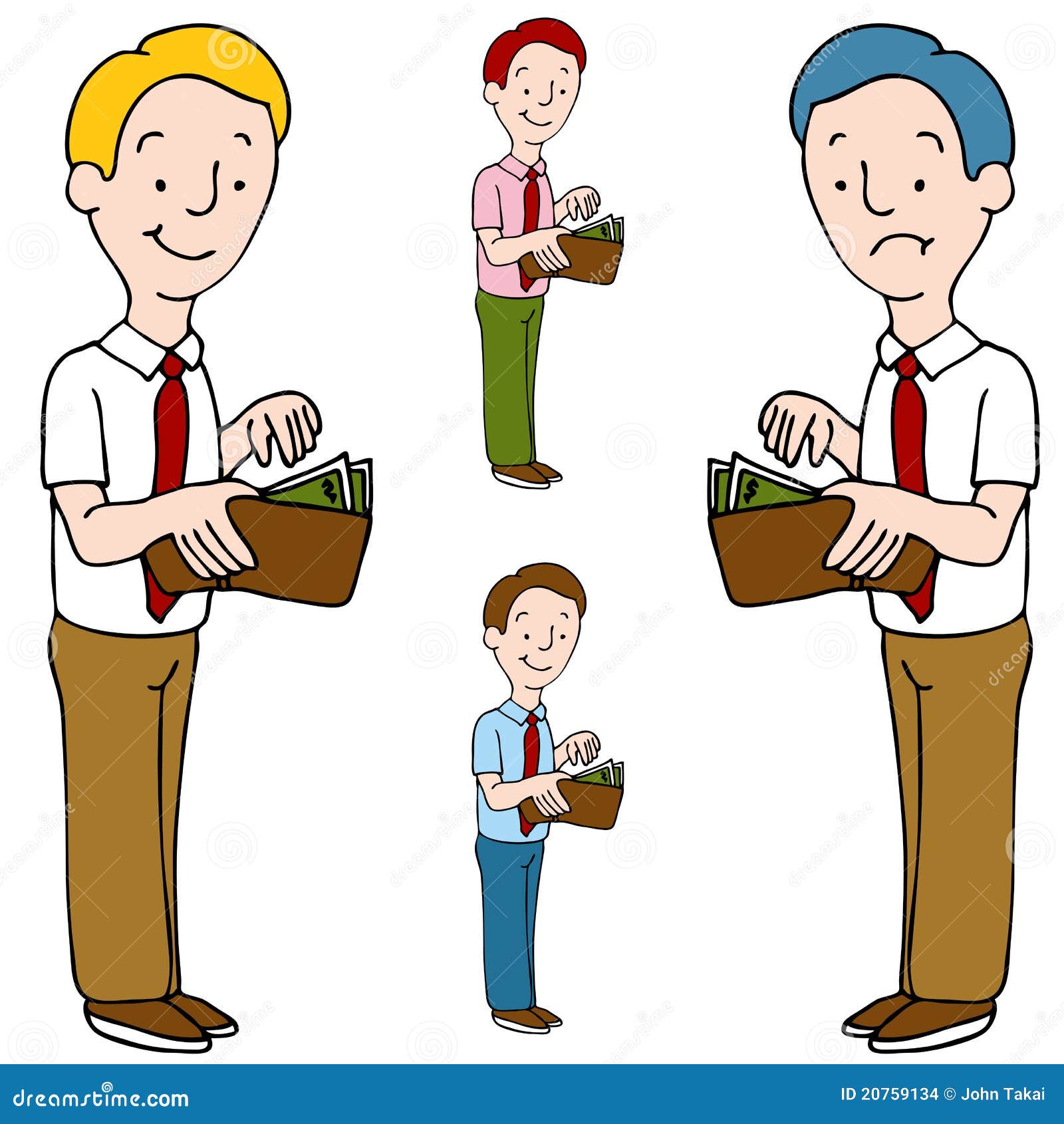 Man Opening His Wallet stock vector. Illustration of drawing - 20759134