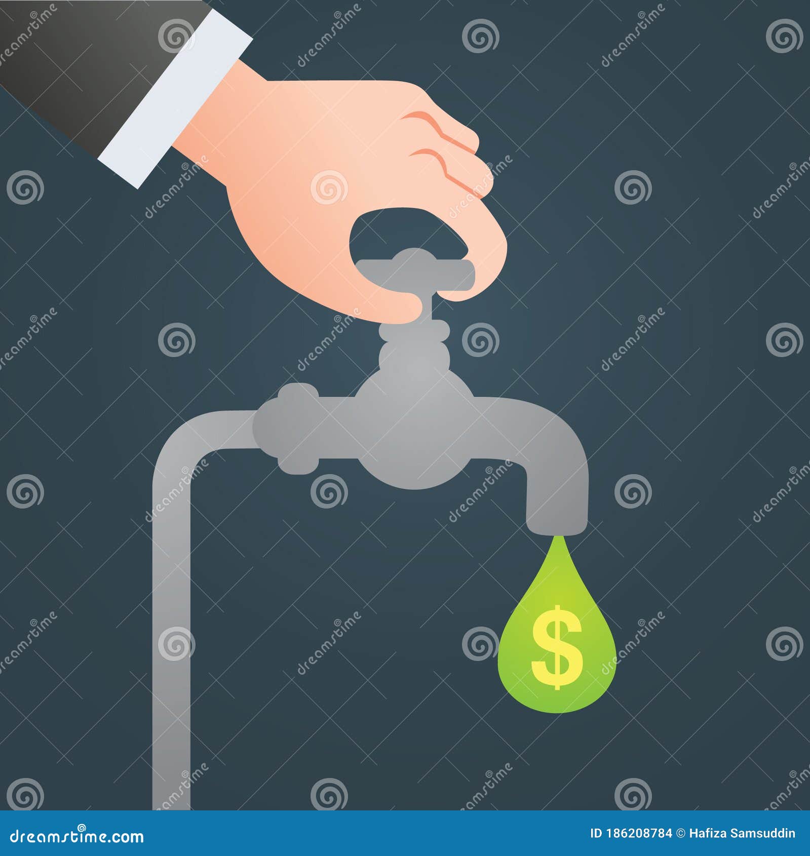 Man Opening Tap. Vector Illustration Decorative Design Stock Vector ...