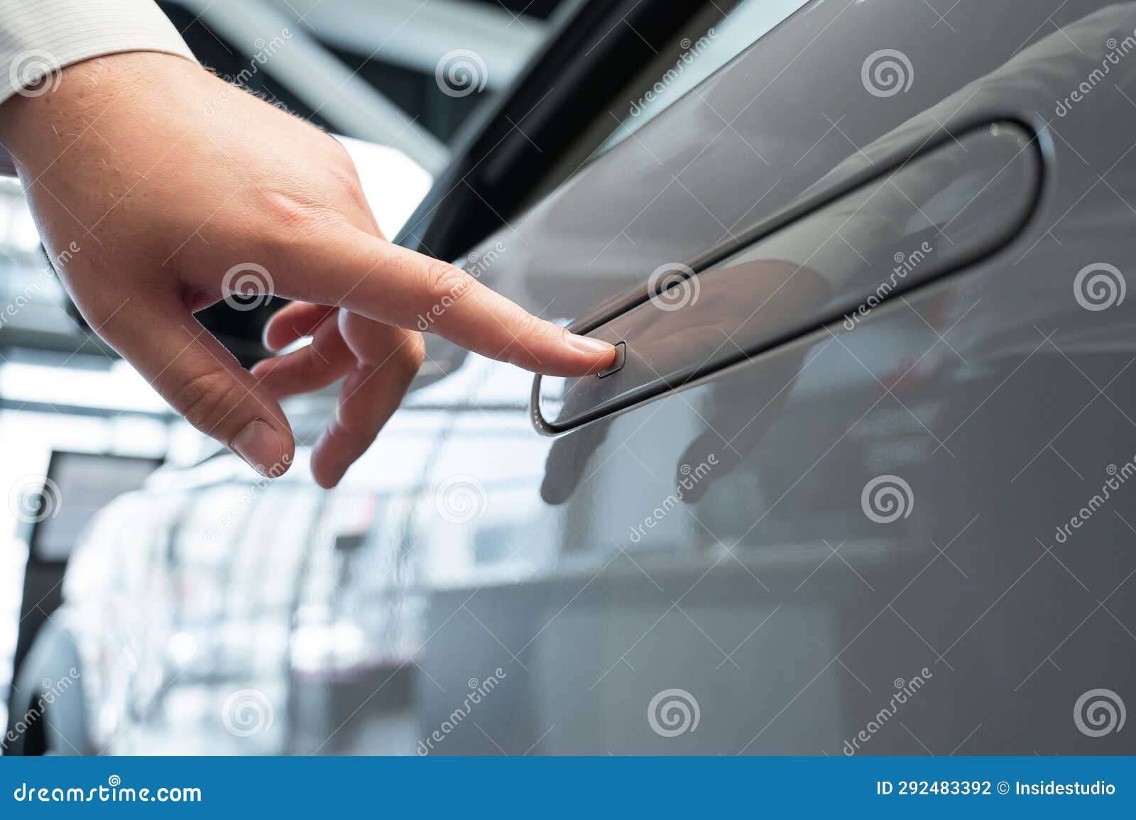 A Man Opens a Car Door with a Fingerprint. Integrated Handle. Stock ... A Man Opens a Car Door with a Fingerprint. Integrated Handle. Stock ...