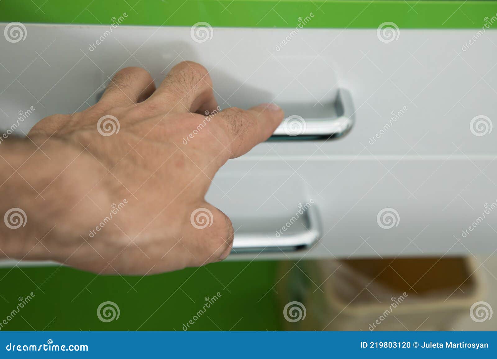 The man opens the rack stock photo. Image of body, handle - 219803120