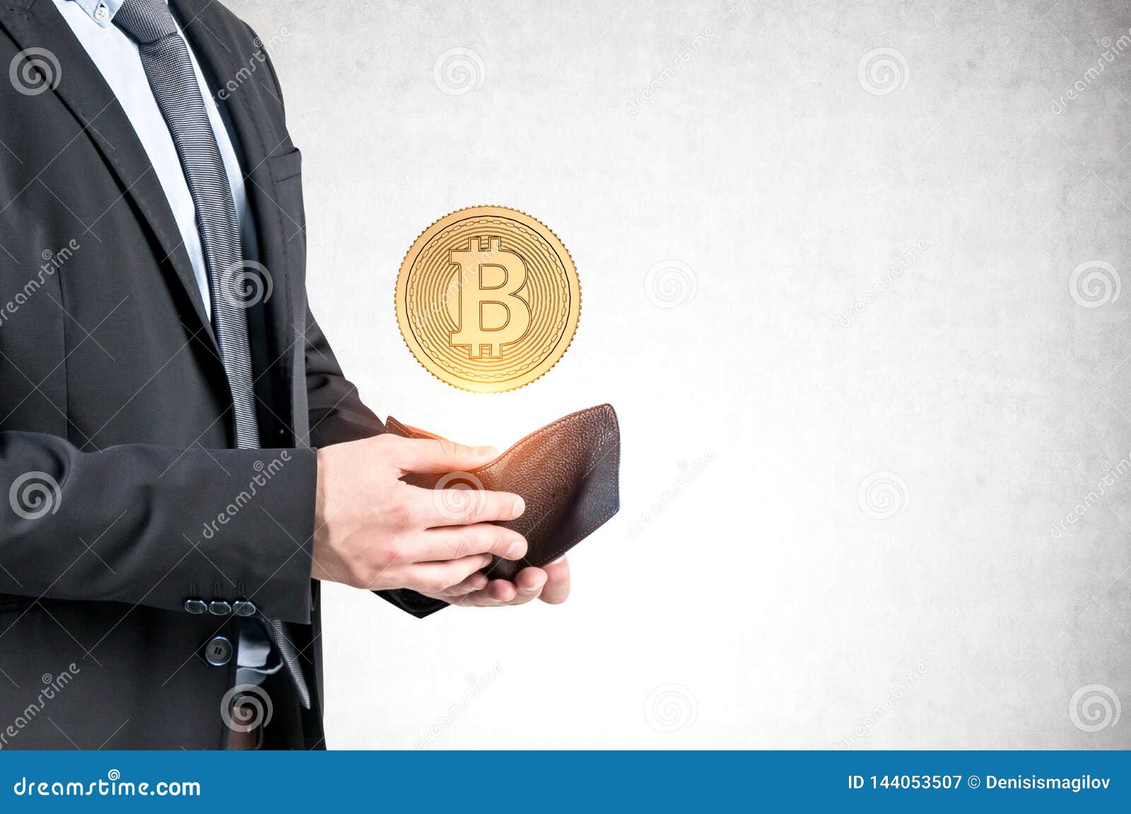 Man Opens Wallet with Bitcoin Stock Image - Image of cash, chance ...