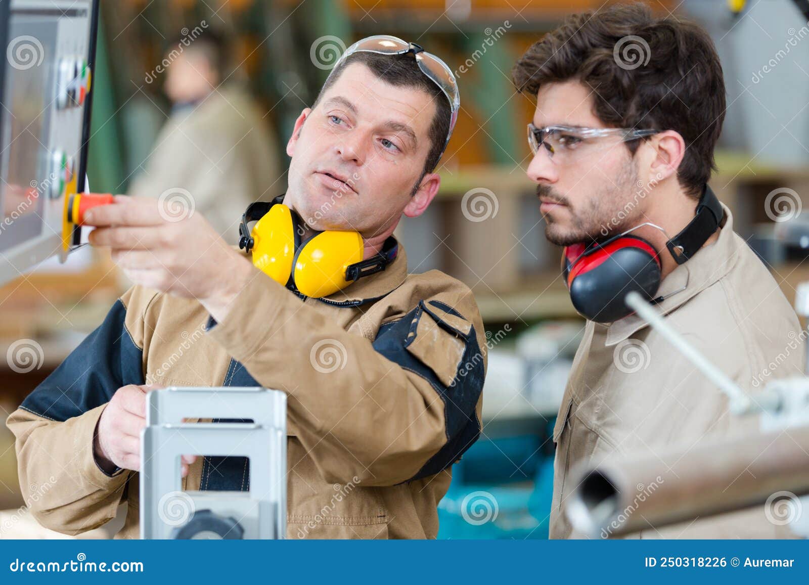 Man Operating Industrial Machine Stock Photo - Image of technical ...