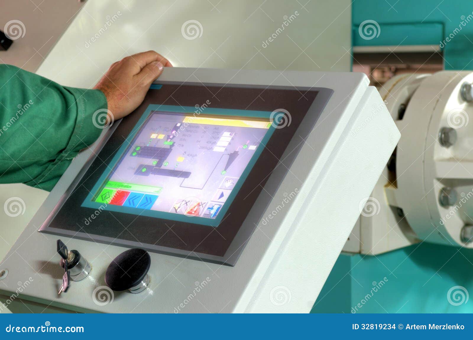 Man Operating Factory Machinery Stock Photo - Image of industrial ...