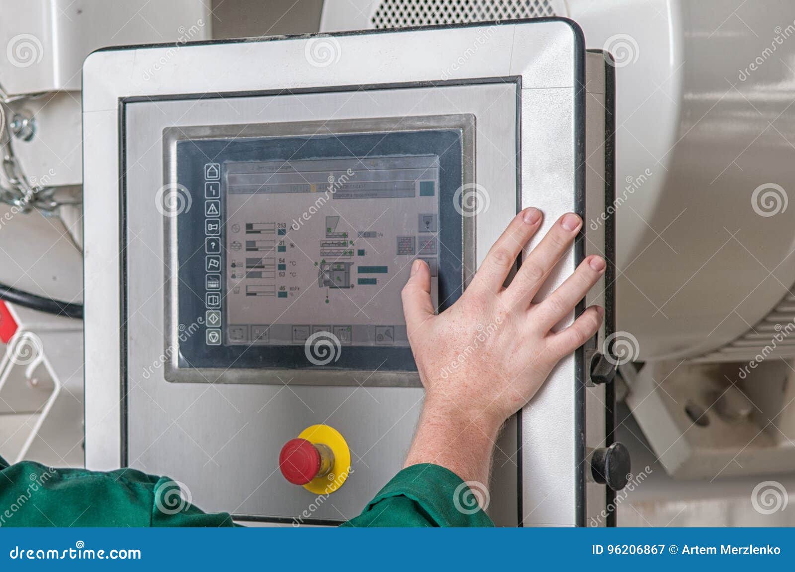Man Operating Factory Machinery Stock Image - Image of plant, panel ...