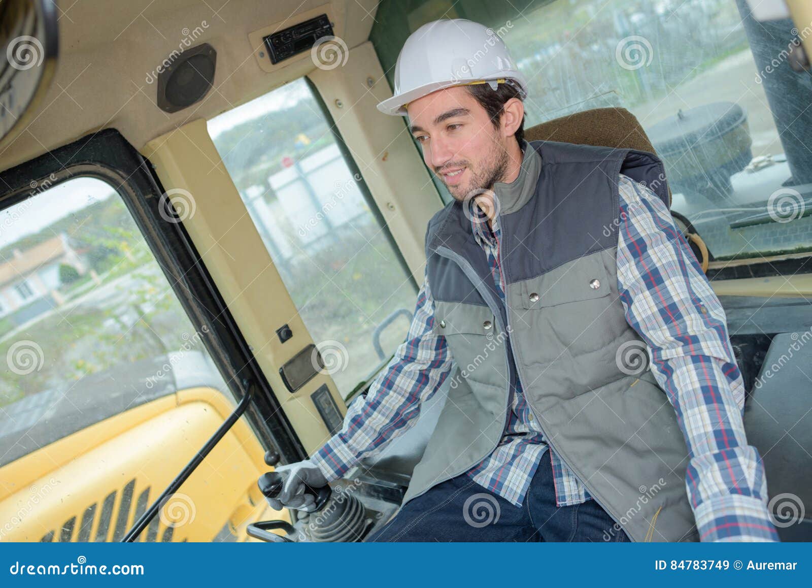 Man Operating Heavy Equipment Stock Image - Image of gloves, service ...