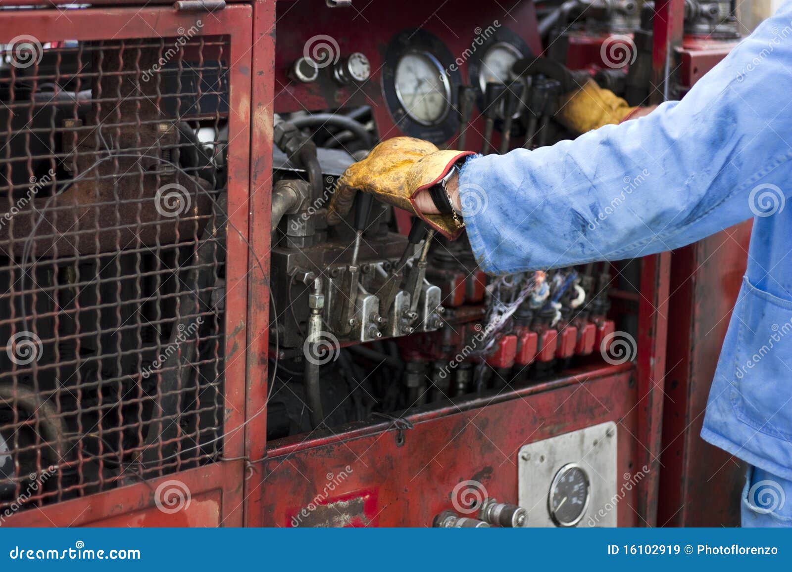 Man operating machine stock image. Image of industrial - 16102919