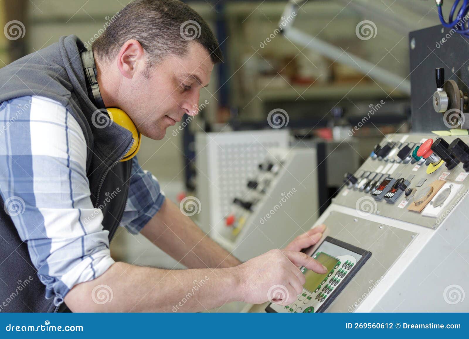 Man operating machine stock photo. Image of clean, copyspace - 269560612
