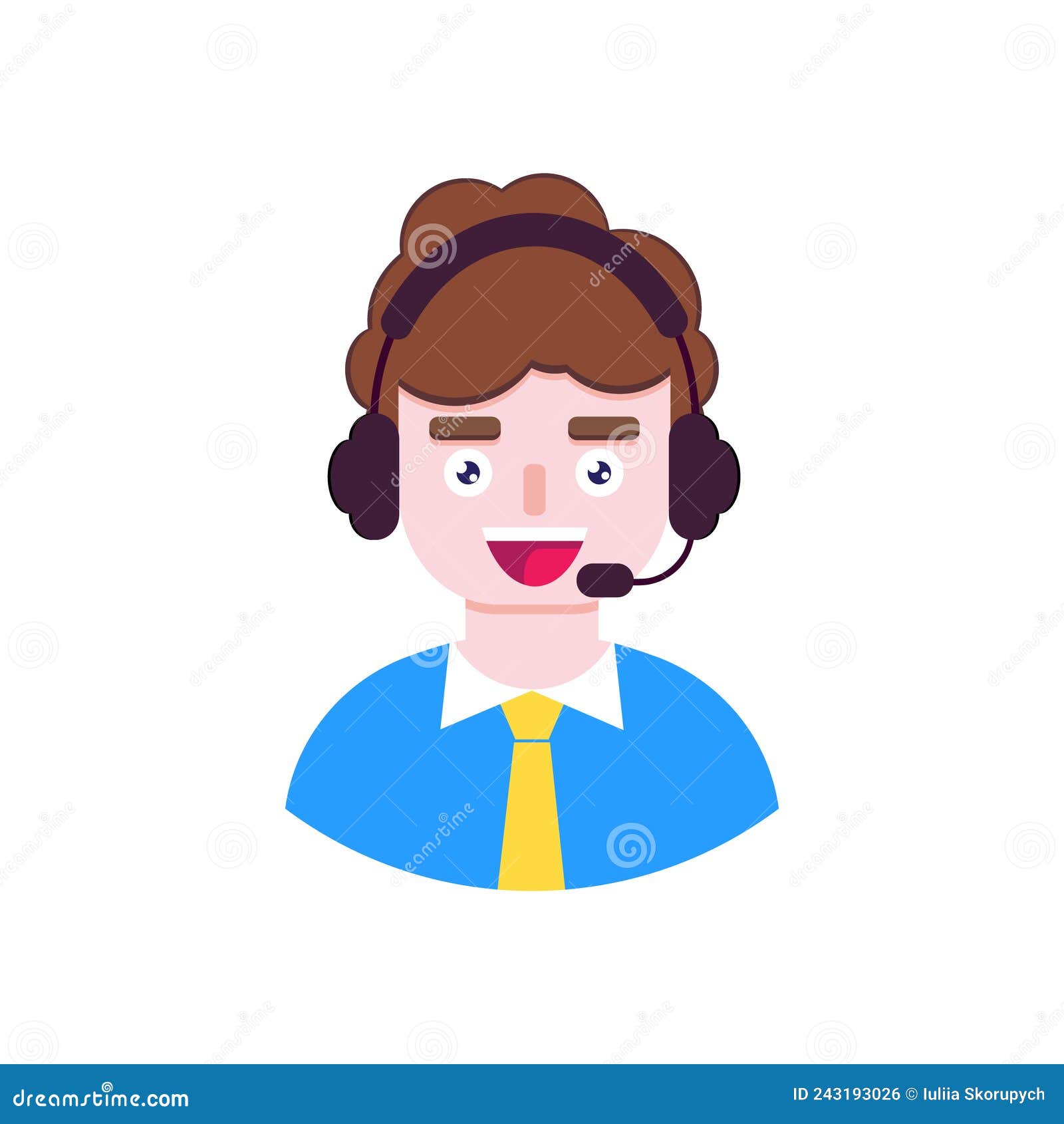 Man Operator in Flat Style. Stock Vector - Illustration of operator ...
