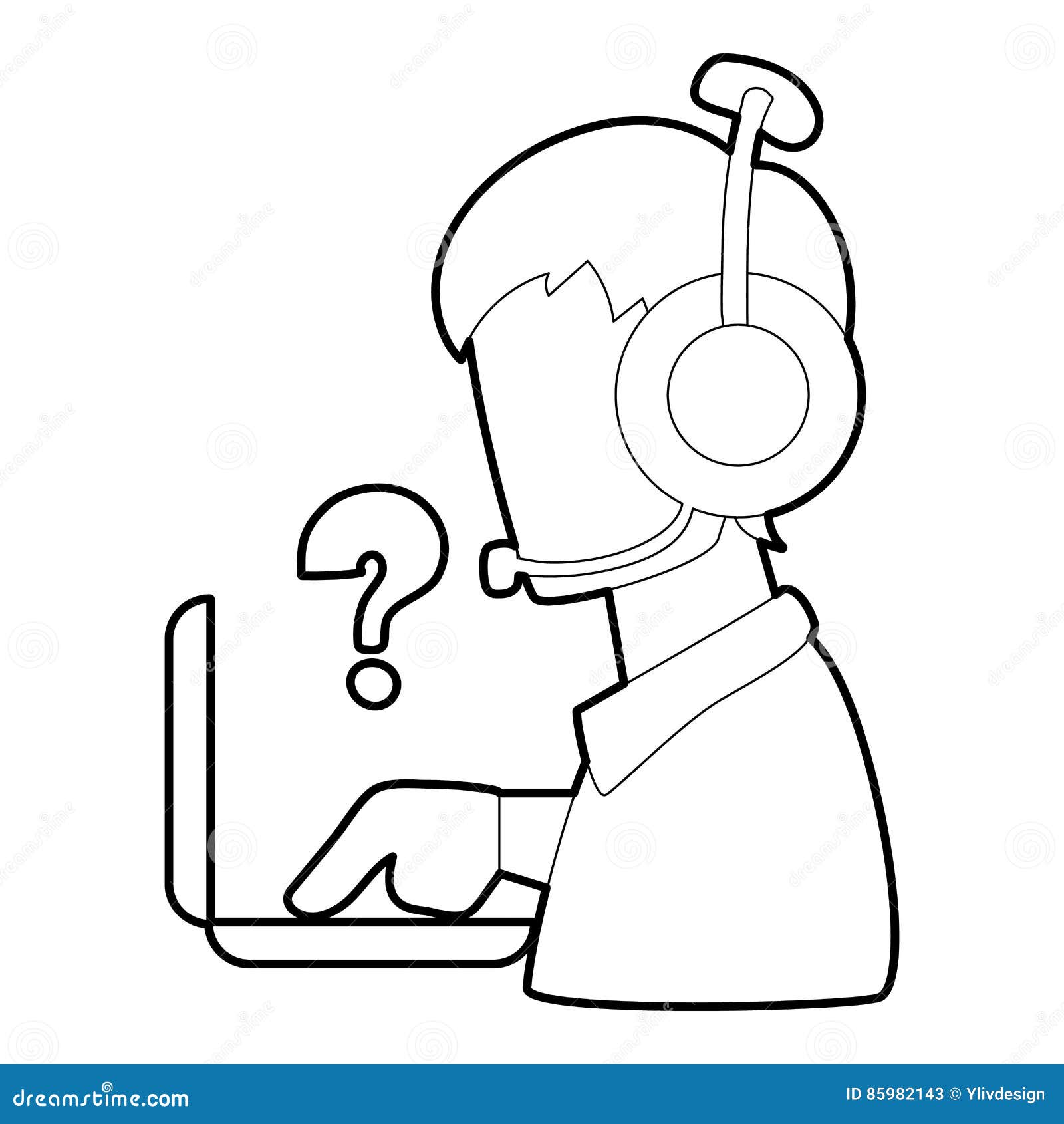 Man Operator Icon, Outline Style Stock Vector - Illustration of home ...