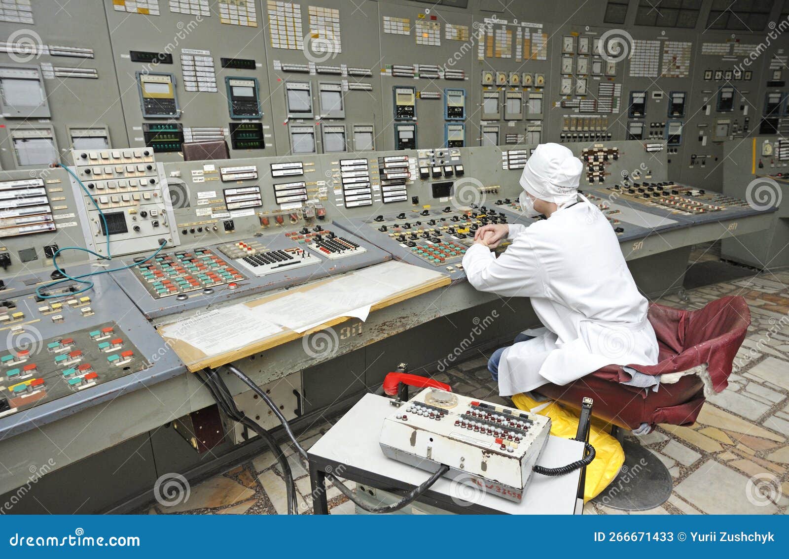 Main Control Board In A Control Operations Room Of The Reactor Of The ...