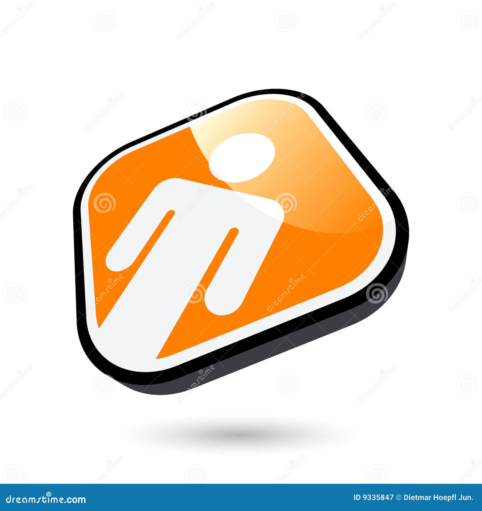 Man on orange button stock vector. Illustration of orange - 9335847