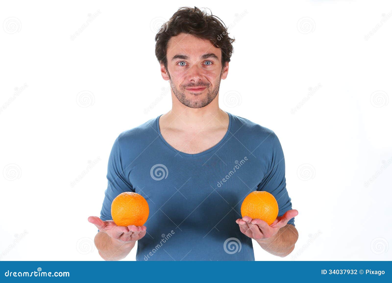 Man with orange stock photo. Image of health, season - 34037932