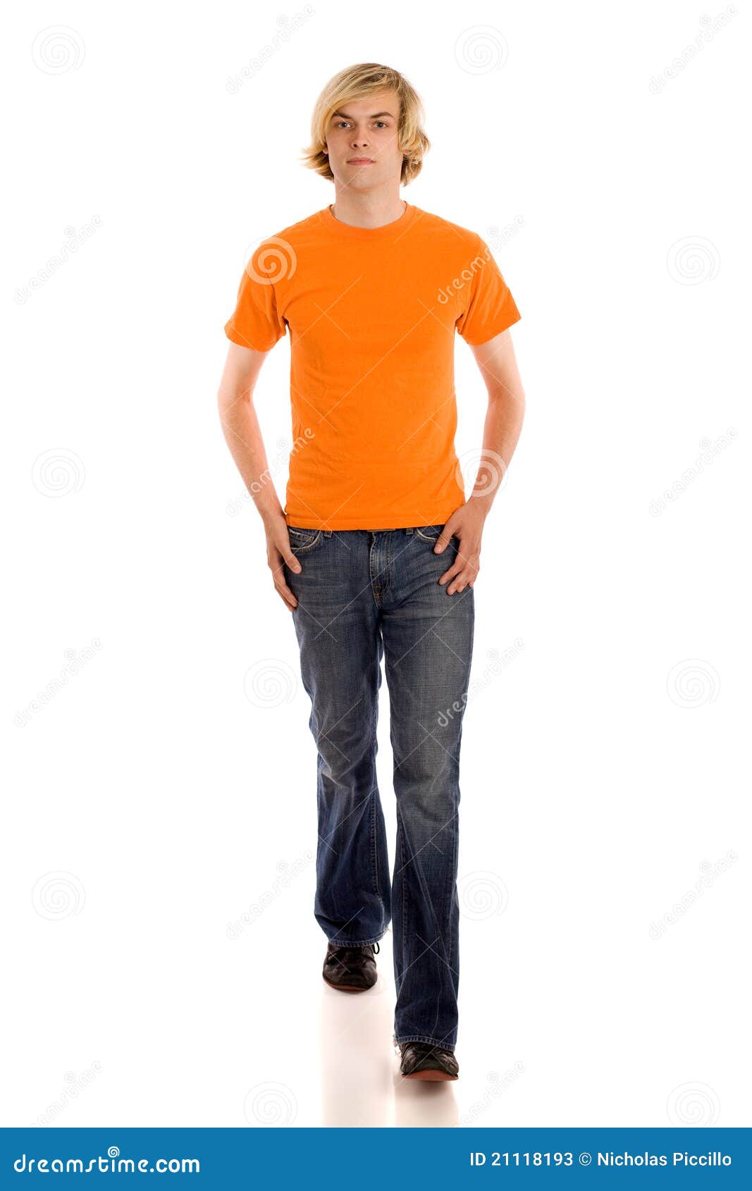 Man in Orange Shirt stock image. Image of male, adult - 21118193