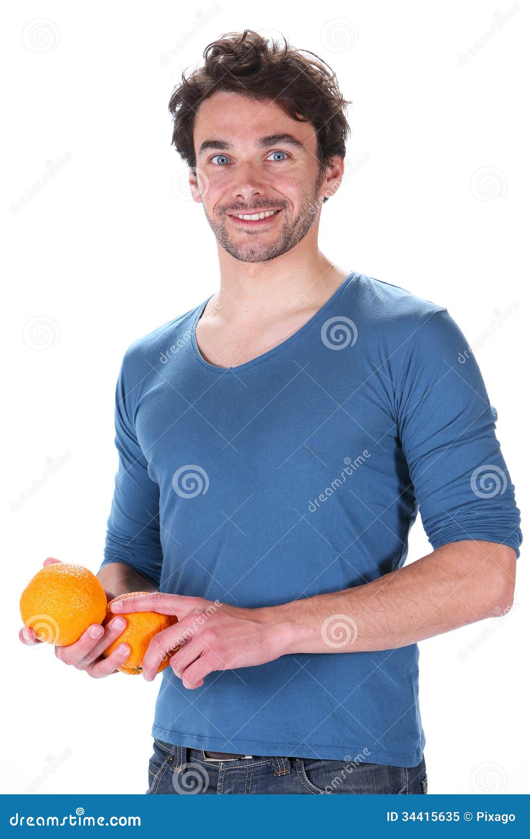Man and orange stock image. Image of healthy, relax, summer - 34415635