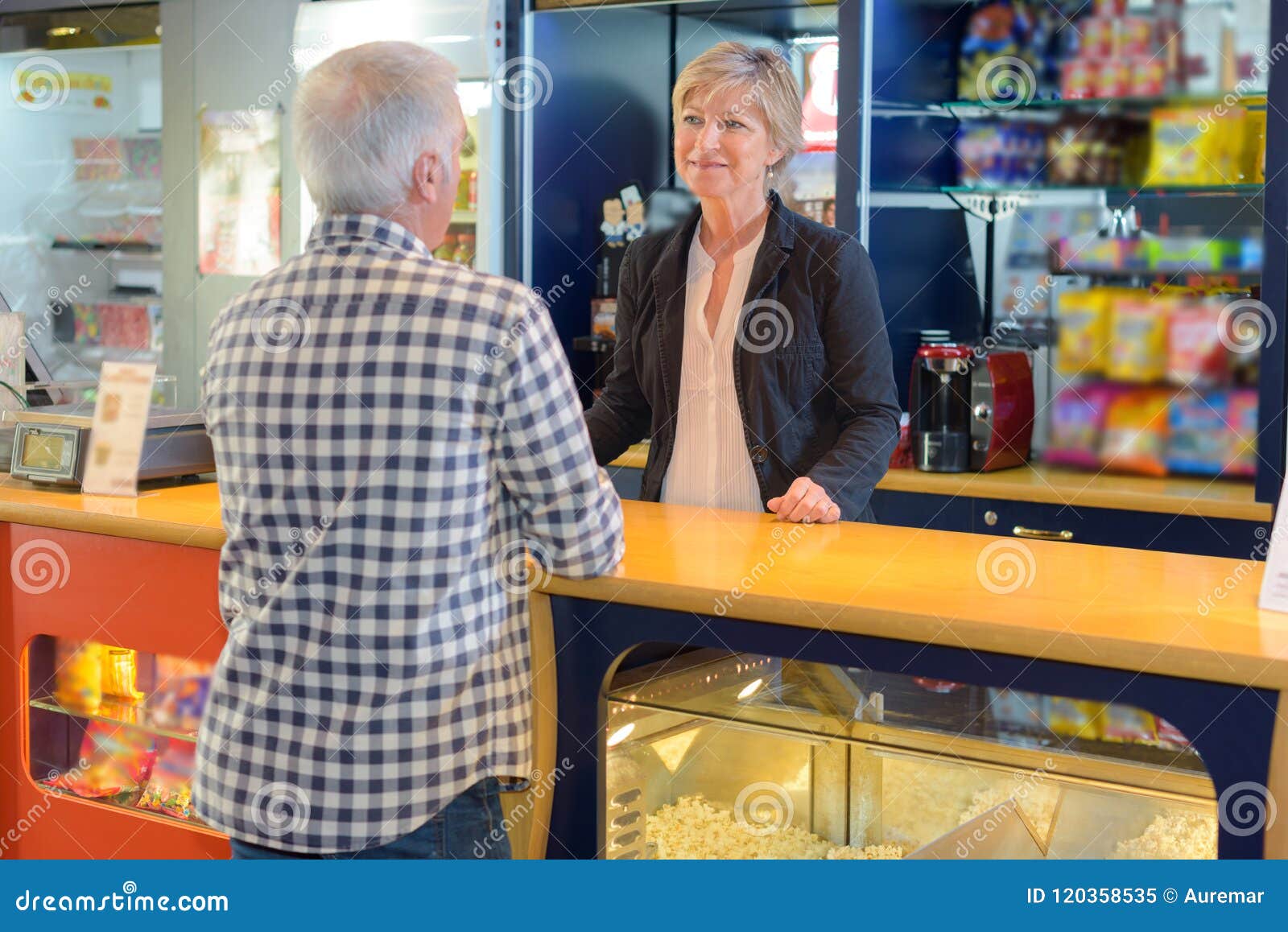 Man Ordering before Entering Stock Image - Image of vendor, selection ...