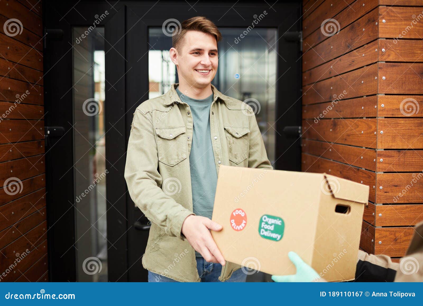 Man ordering food delivery stock image. Image of cheerful - 189110167