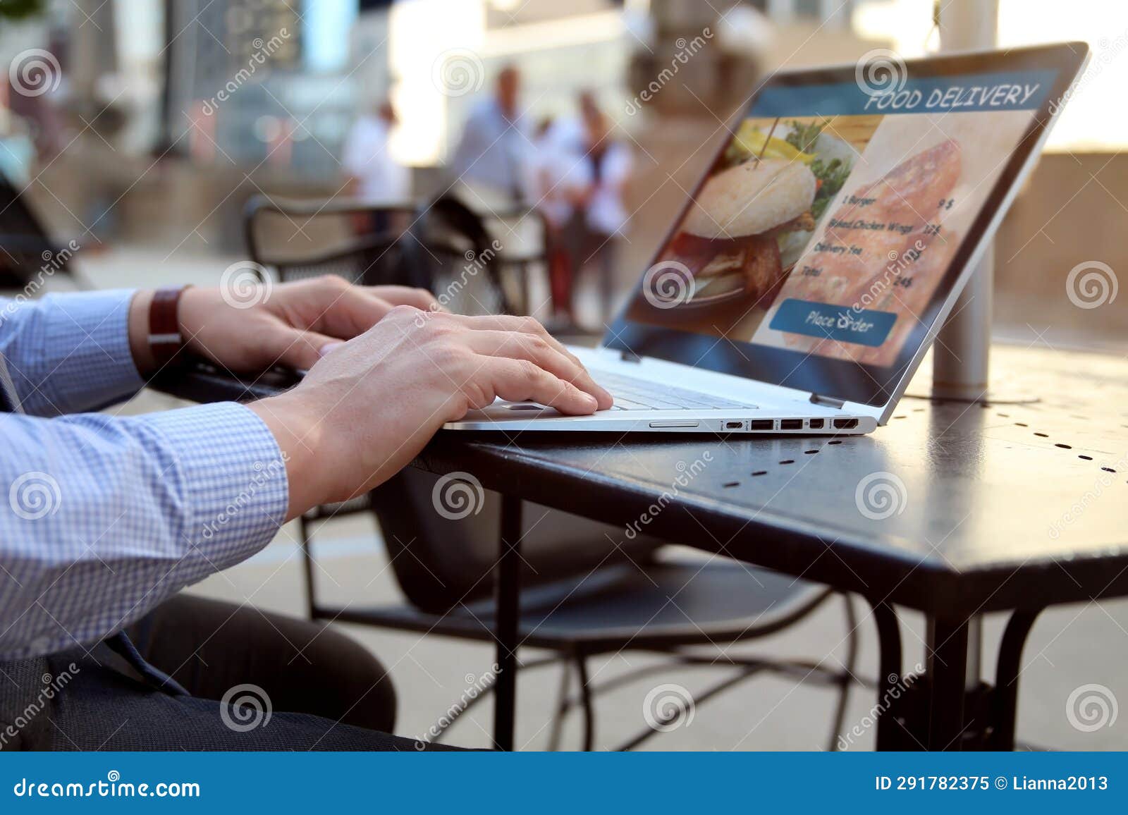 Man is Ordering Food on the Internet Using an App, Restaurant Meals ...
