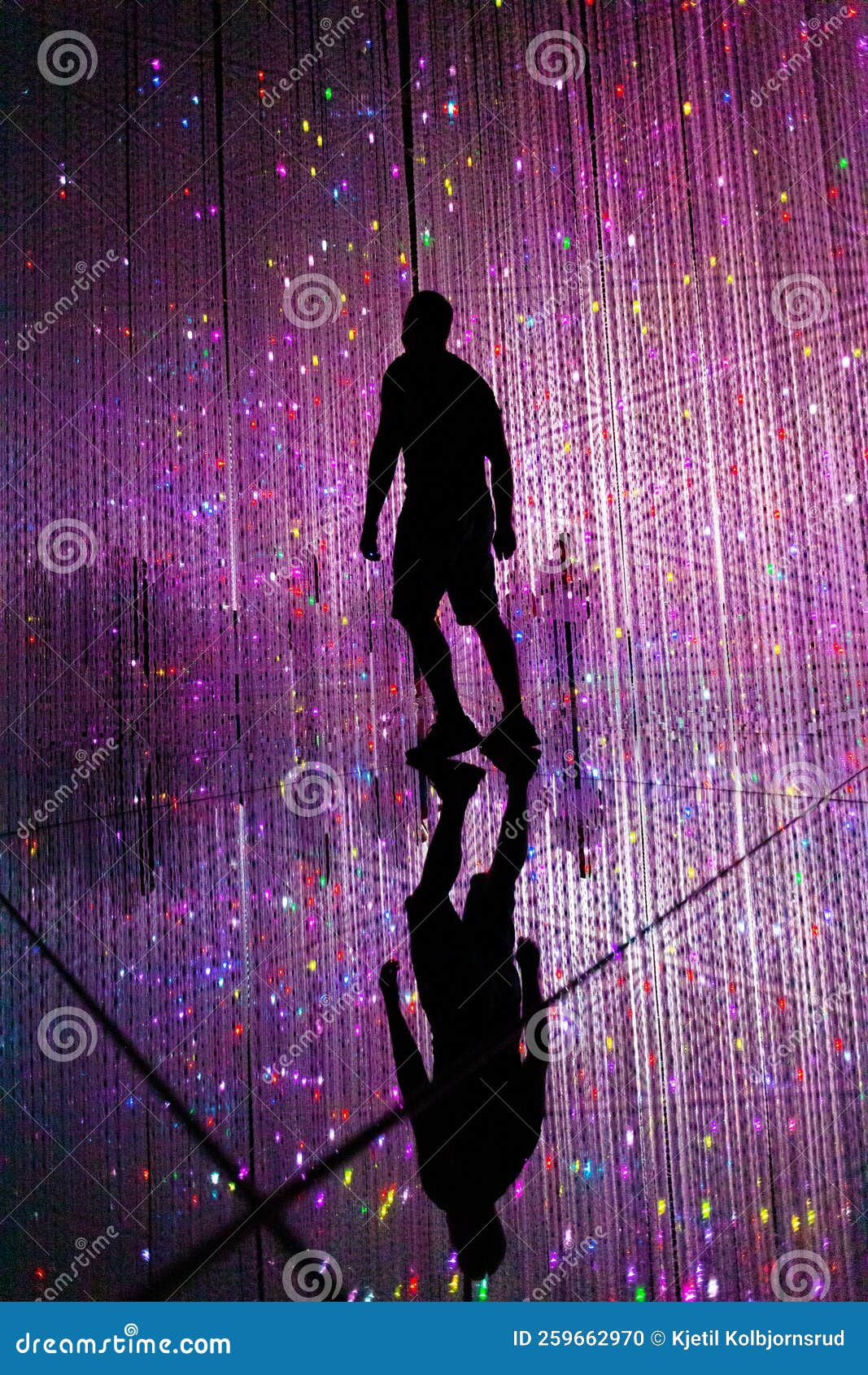 Man and Other People in Illuminated Virtual Multiverse Concept Stock ...