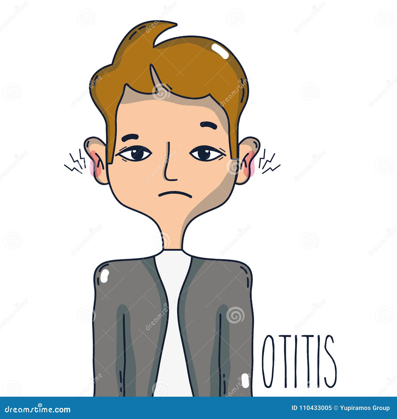 Man with Otitis Inflammation Problem Tratment Stock Vector ...