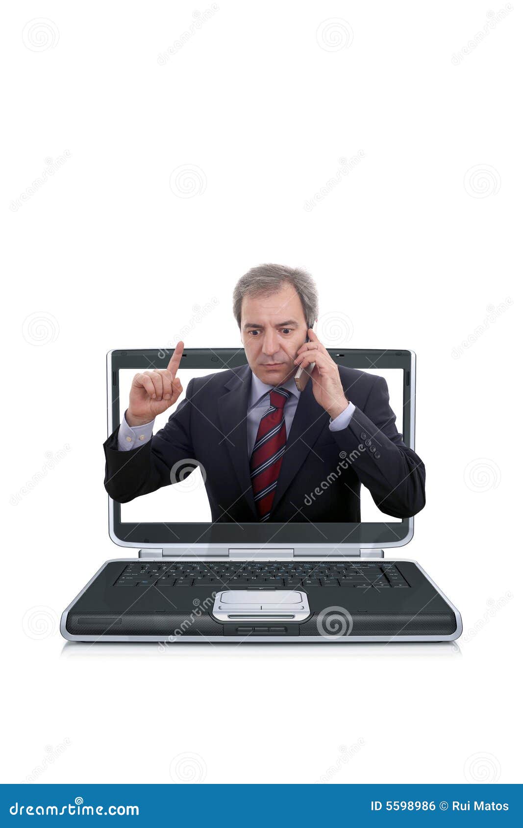Man out of a laptop stock photo. Image of reflections - 5598986