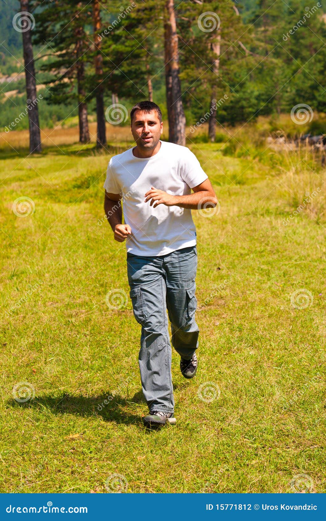Man Outdoor running stock photo. Image of fast, improve - 15771812