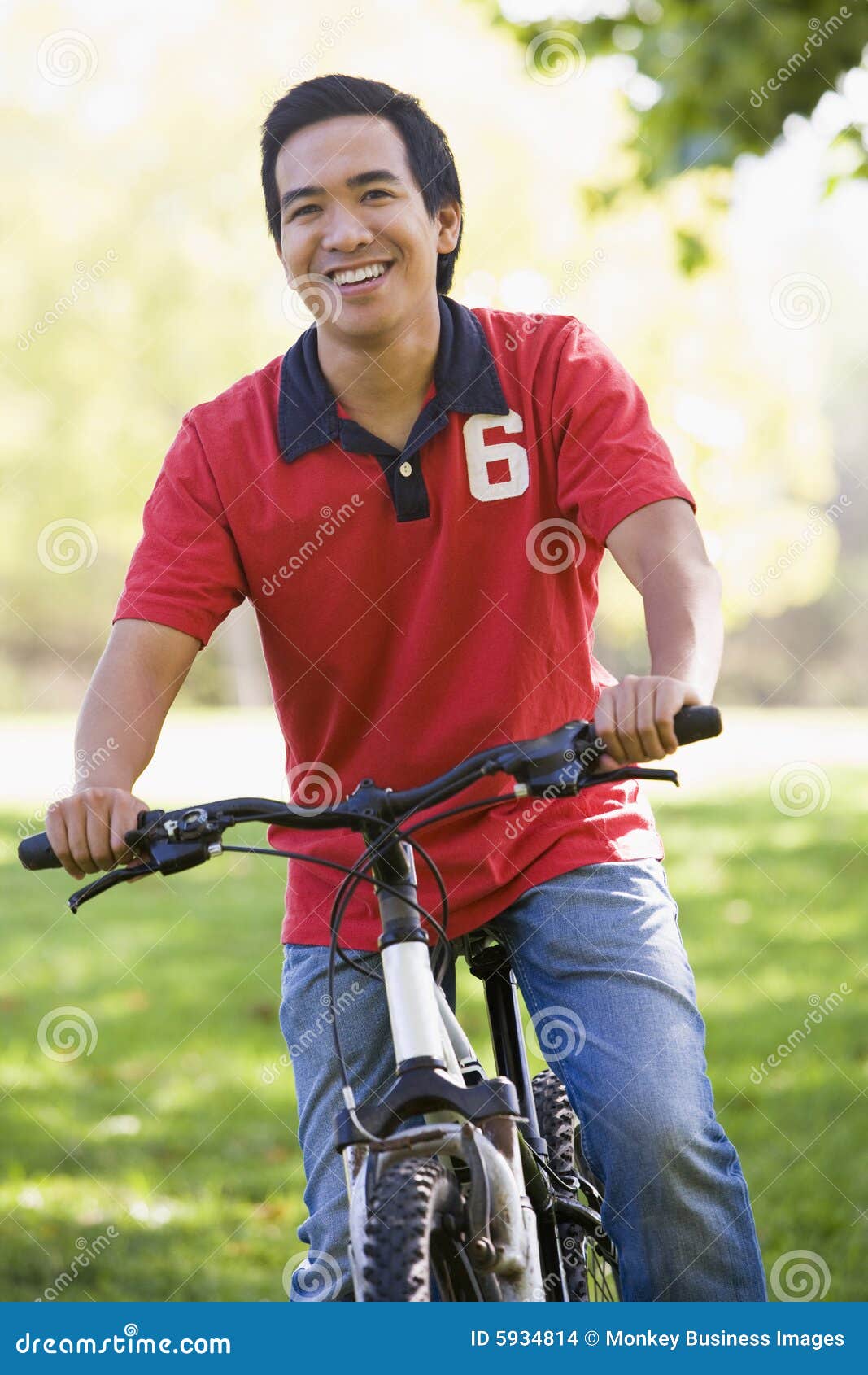 Man Outdoors on Bike Smiling Stock Photo - Image of riding, hobby: 5934814