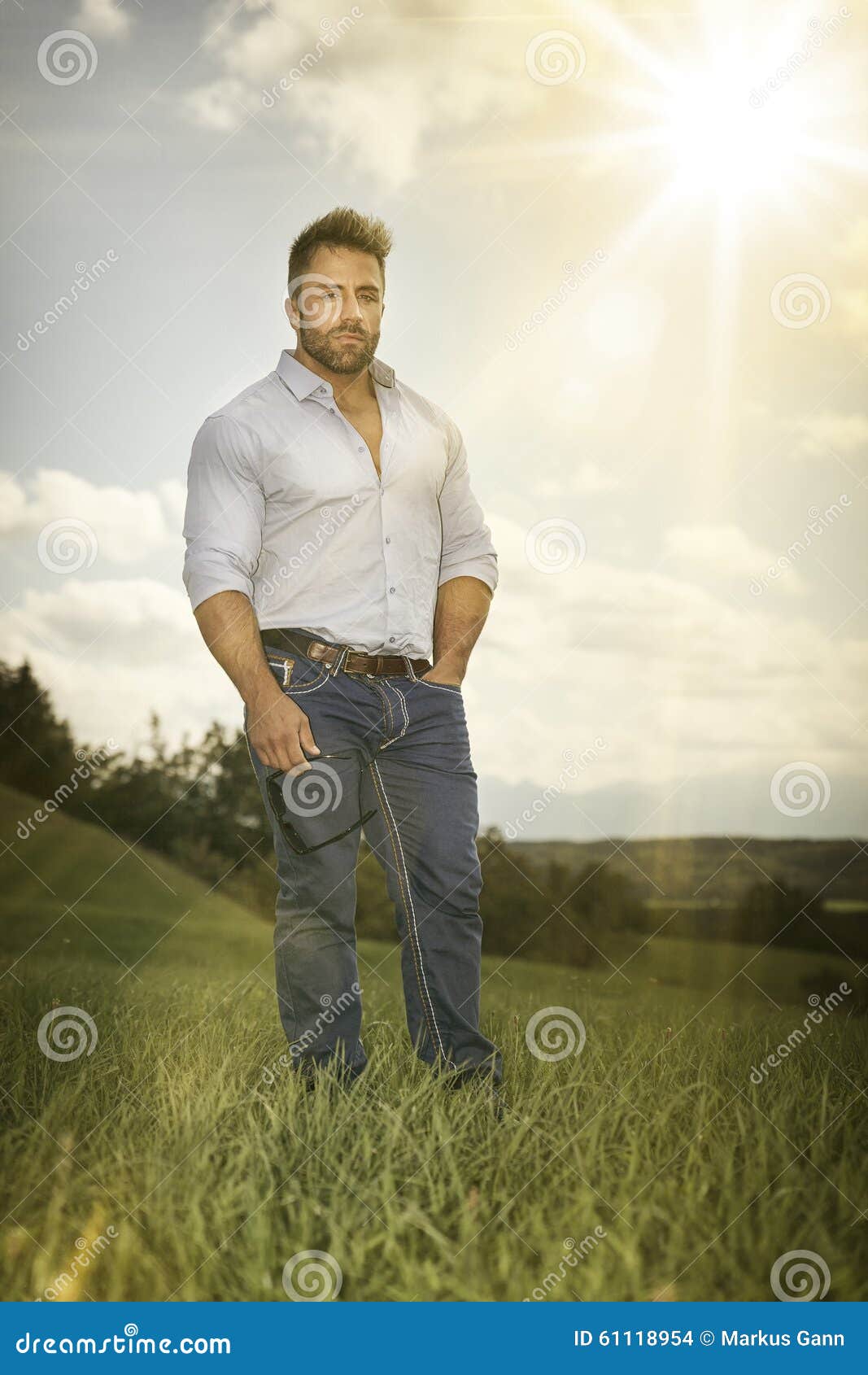 Man outdoors stock photo. Image of clouds, nature, natural - 61118954