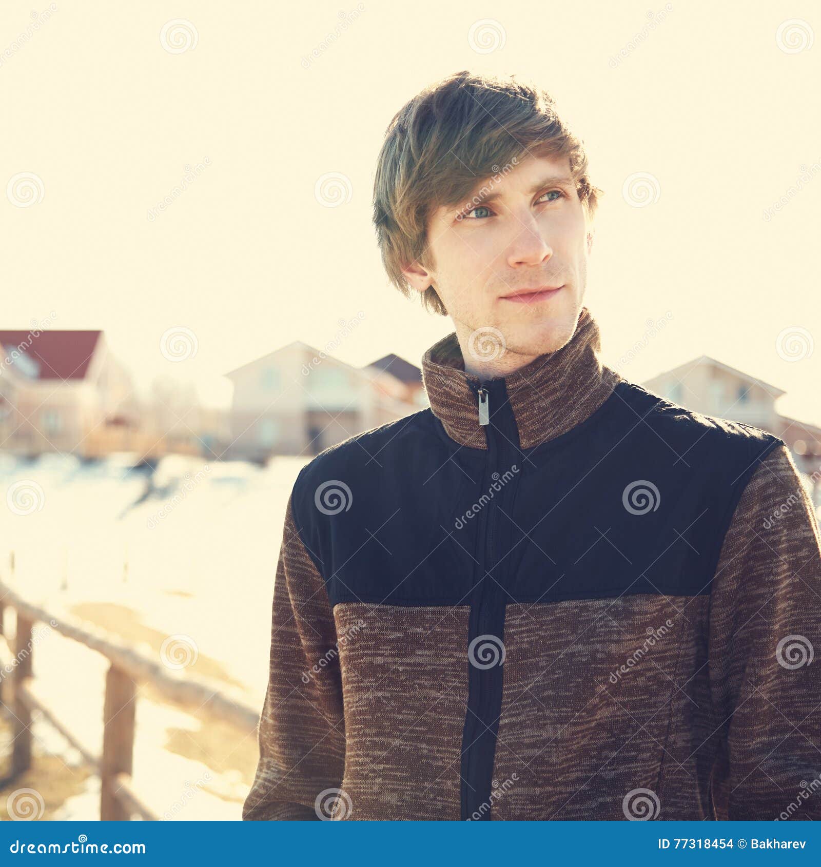 Man outdoors portrait stock photo. Image of fashion, alone - 77318454