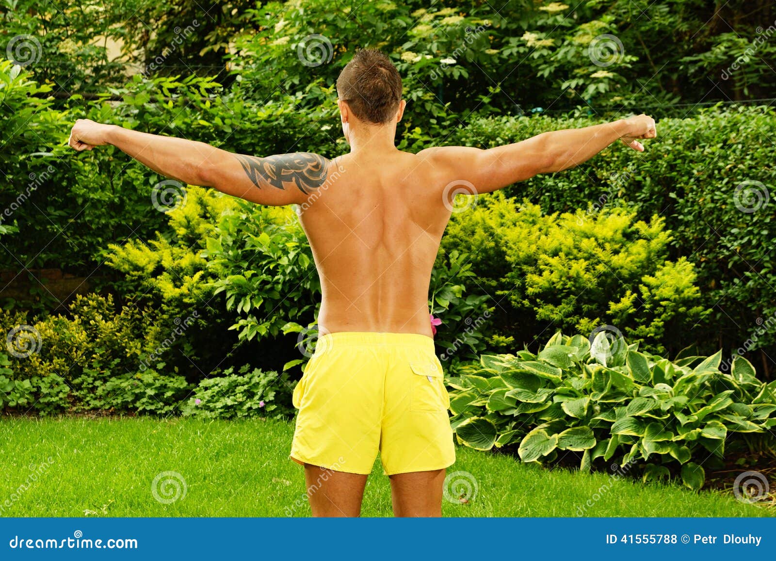 Man with outstretched arms stock photo. Image of exercise - 41555788
